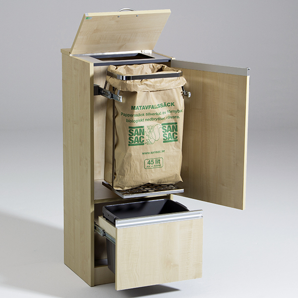 San Sac E-handel - Källsorteringsmöbel med säckhållare och lådutdrag - Small